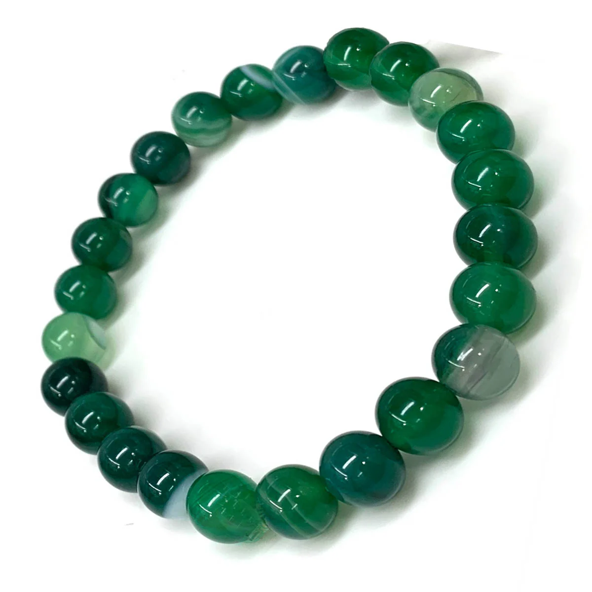 Green Agate Genuine Energy Healing Beads Stretch Bracelet Rajendra s Gems World Gemstone Dealer in New Delhi